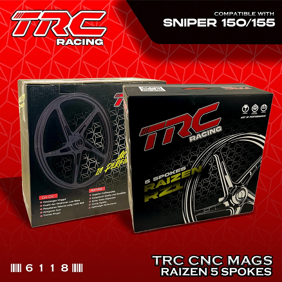 TRC SNIPER 155/150 CNC Mags Raizen 5 Spokes 1.6 x 1.6 x 17 Malaysian ...