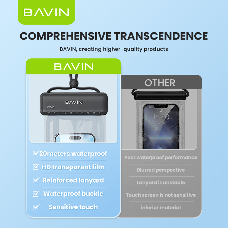 BAVIN ET03 Waterproof Phone Bag Touch-Screen Underwater Phone Pouch for ...