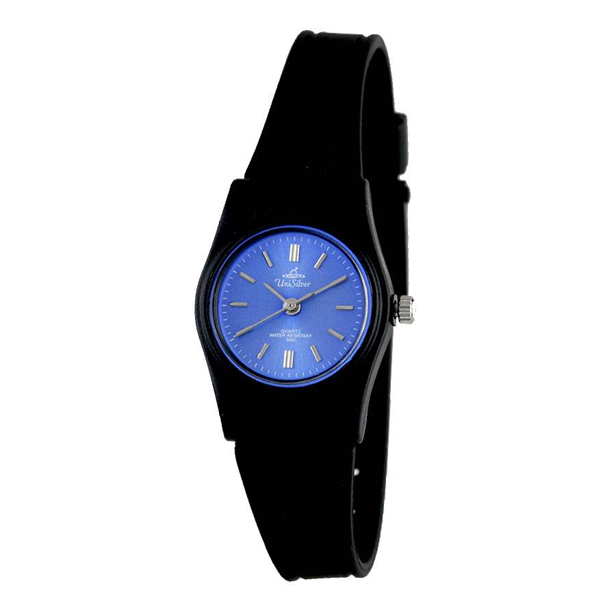 UniSilver TIME Women's Small Analog Black/Blue Rubber KW4793-2002 Watch ...