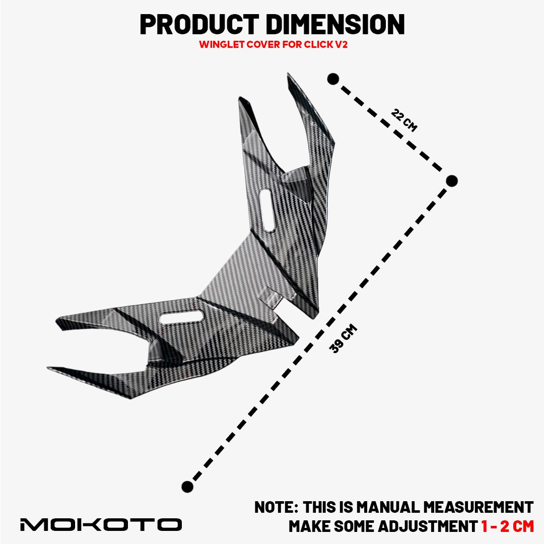 CLICK V2 AERODYNAMIC FRONT WINGLET COVER Z-9857 HYDRO DIP CARBON LOWER ...