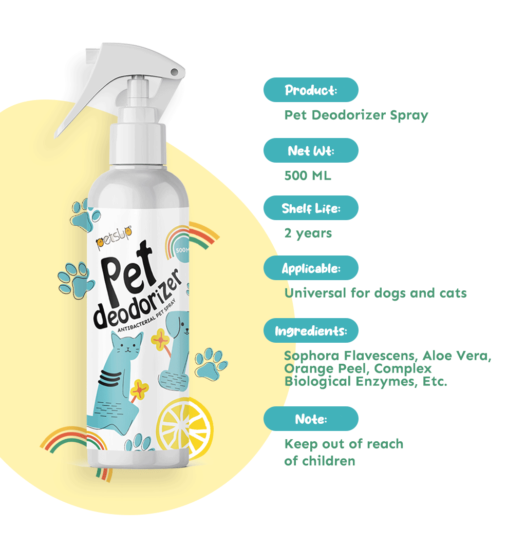 Petsup Pet Deodorizer Spray 500ml Odor Eliminator Disinfectant Safe for ...