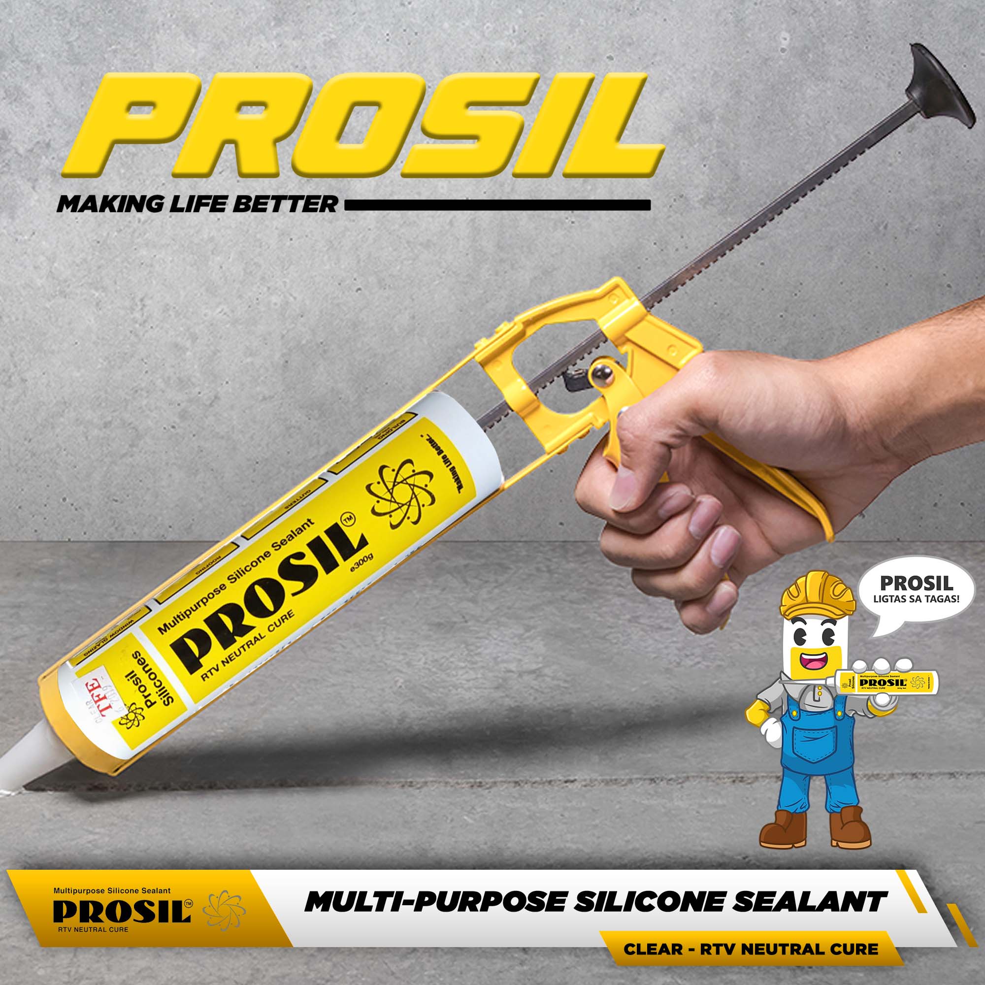 PROSIL Multipurpose Silicone Sealant 1Box 25Pcs | Shopee Philippines