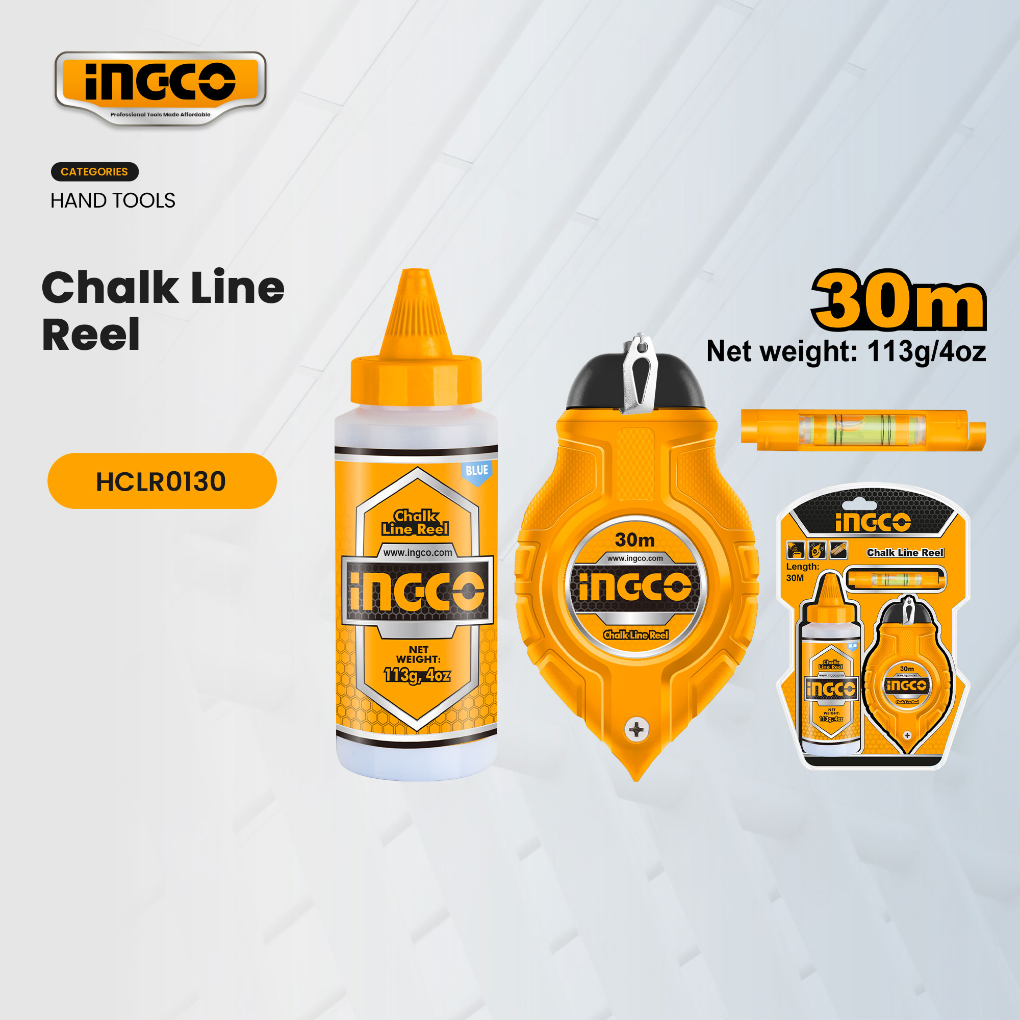 Ingco Chalk Line Reel Set Pitik 30M HCLR0130 IHT | Shopee Philippines