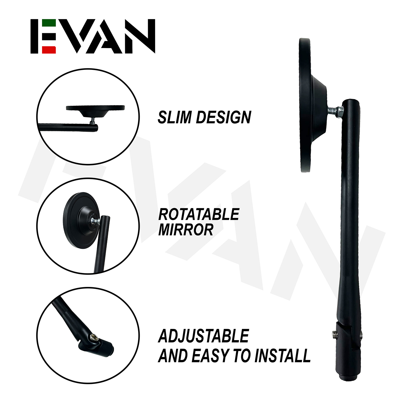 EVAN.PH UNIVERSAL ROUND SIDE MIRROR 1 PAIR W/BOLTS AND NUTS FOR ... EVAN.PH UNIVERSAL ROUND SIDE MIRROR 1 PAIR W/BOLTS AND NUTS FOR ...