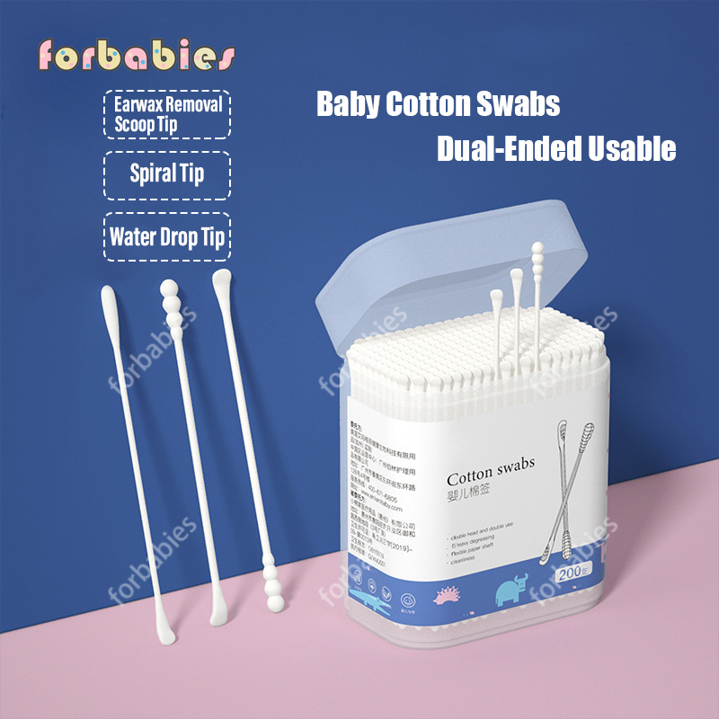 200pcs medical grade Cotton Swab for Kids Baby Adult for ears nose ...