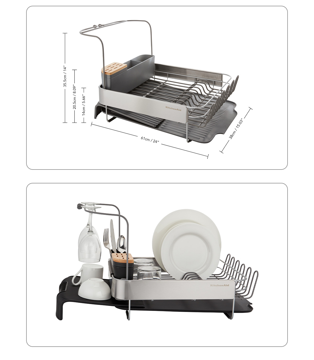 KitchenAid Expandable Dish-Drying Rack with Glassware Attachment ...