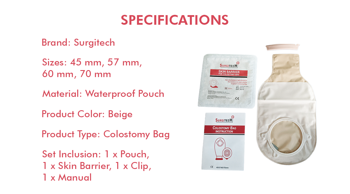 Surgitech Disposable Colostomy Bag - Stomach Bag for Secure and ...