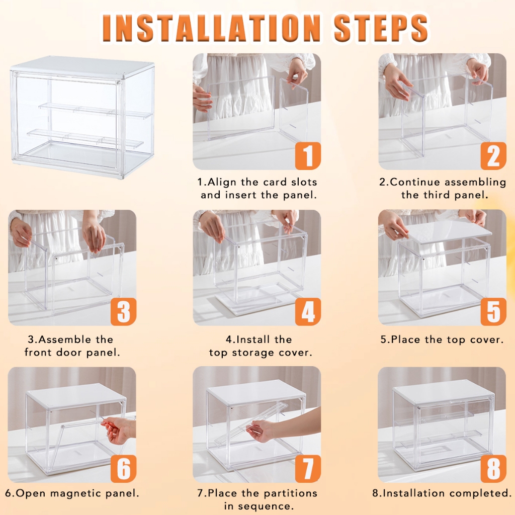 Rules POPMART Labubu Arcylic Display Case Magnetic Dustproof Clear Toy ...