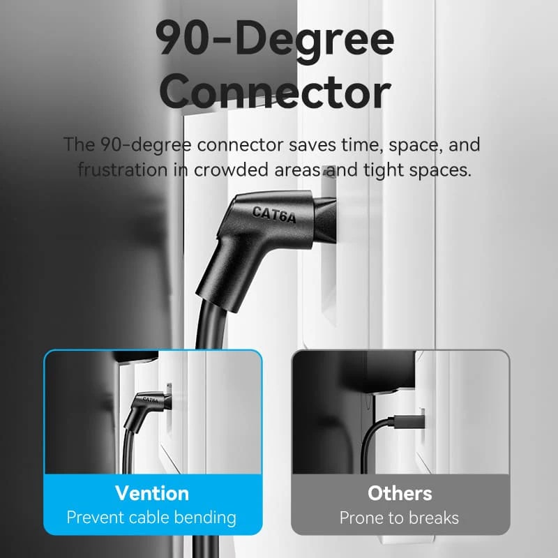 Vention Cat6A UTP 10Gbps High-Speed Ethernet Patch Cable with Right ...