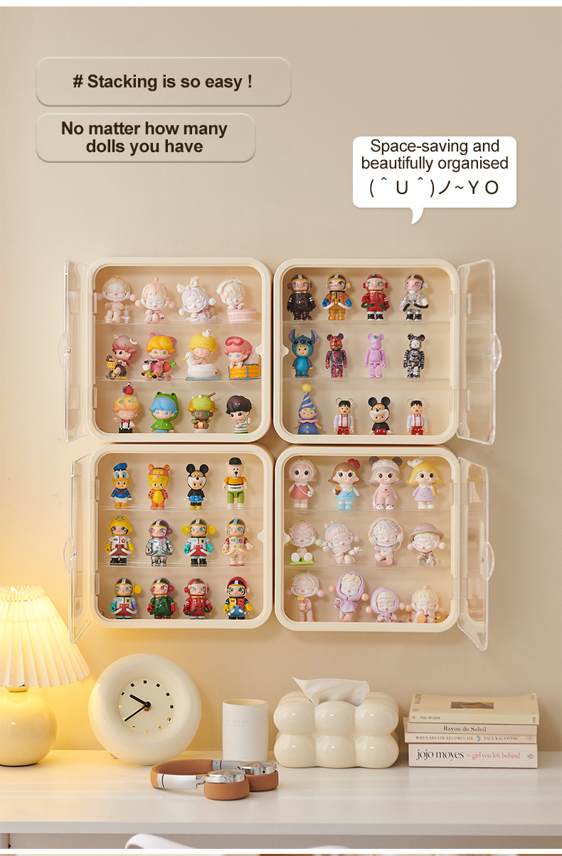 MC Wall-mounted Display Box Doll Blind Box Dust-Proof Storage Showcase ...