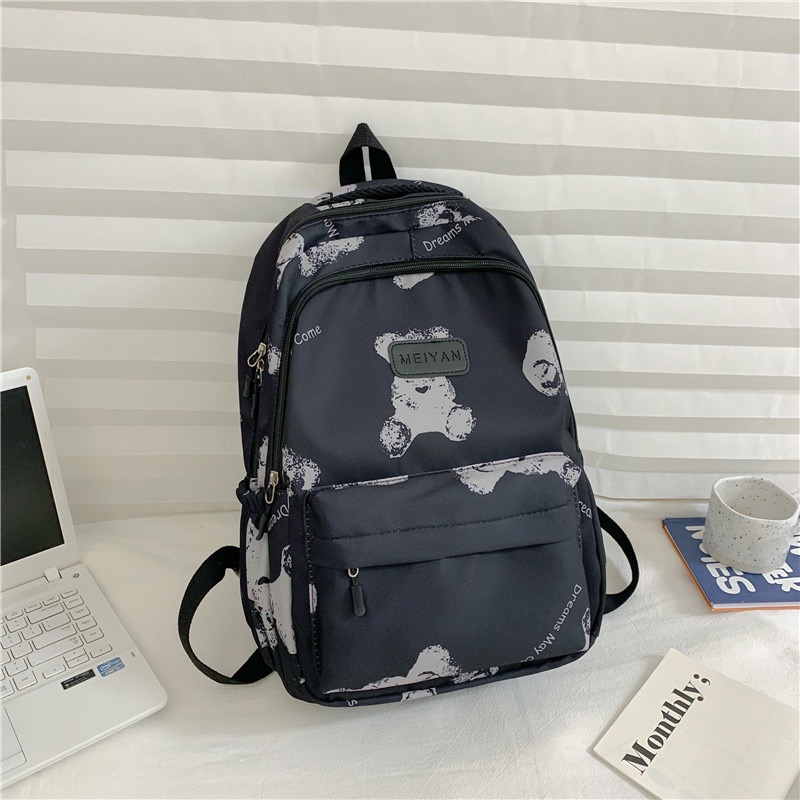 Mumu 9080 Korean Nylon School Students Back Pack Women Travel Bag Cute ...