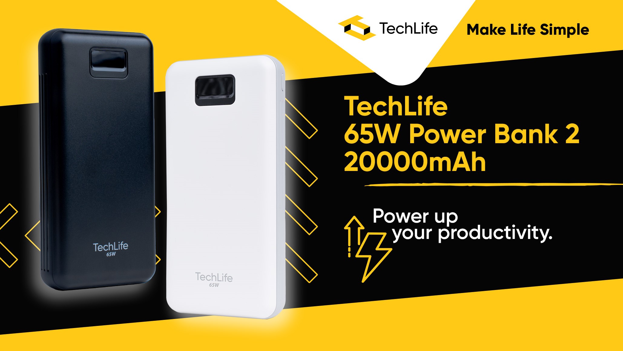 TechLife 65W Power Bank 2 20,000mAh | Fast Charge | Built in Type C ...