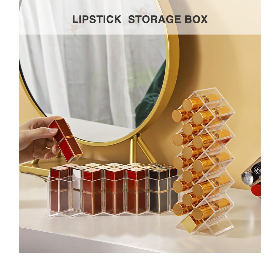 16 Slot Stackable Fish Type Thick Acrylic Lipstick Lipgloss Vanity ...