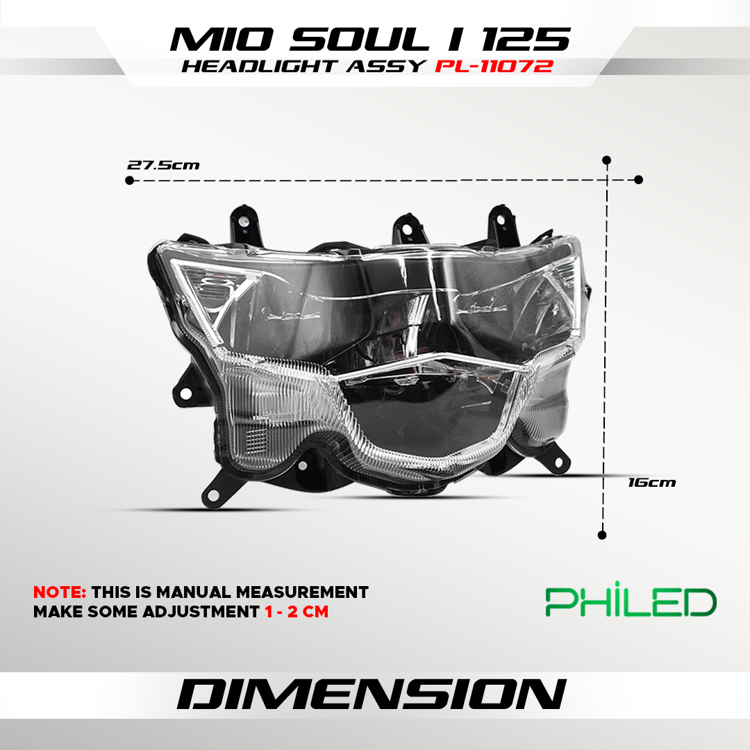 PHILED MIO SOUL I 125 HEADLIGHT ASSY CLEAR LENS HEAD LIGHT ASSEMBLY FOR YAMAHA MIO SOUL i125 ...