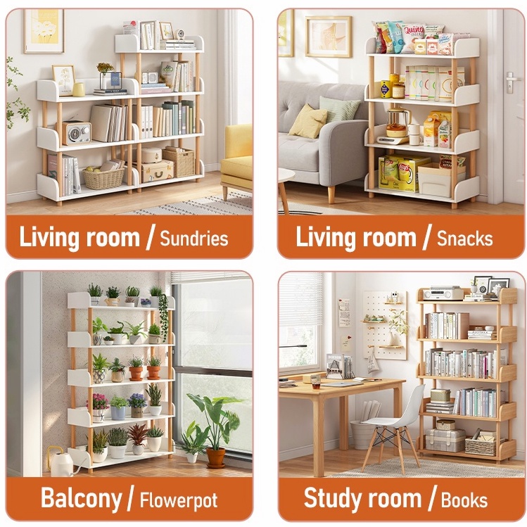 Wooden Book Shelf Organizer 3/4/5 Layers For Children Study Rack ...