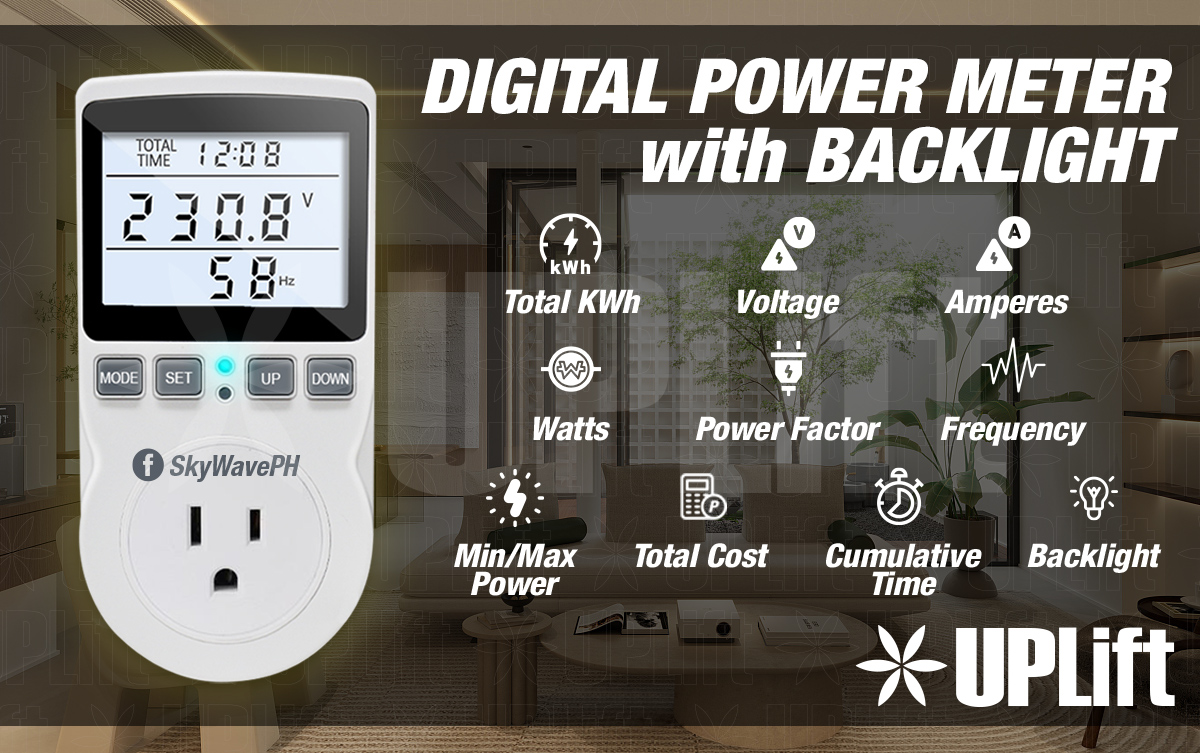 UPLift Digital Power Reader Meter Wattmeter Electricity Monitor w ...