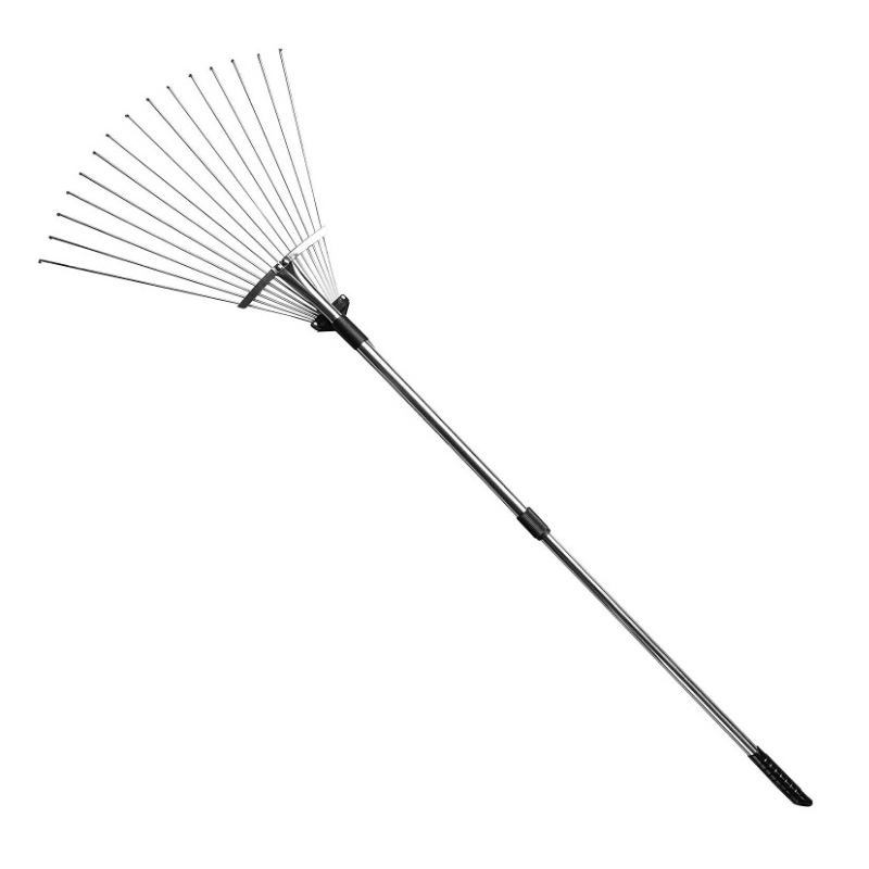 Telescopic Rake 15 Teeth Garden Leaf Rake Cleaning Leaves Rake ...