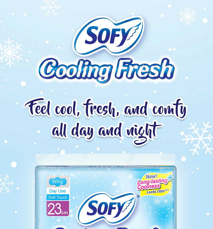 SOFY Cooling Fresh Sanitary Napkin with Wings 23cm - 12 pcs | Shopee ...