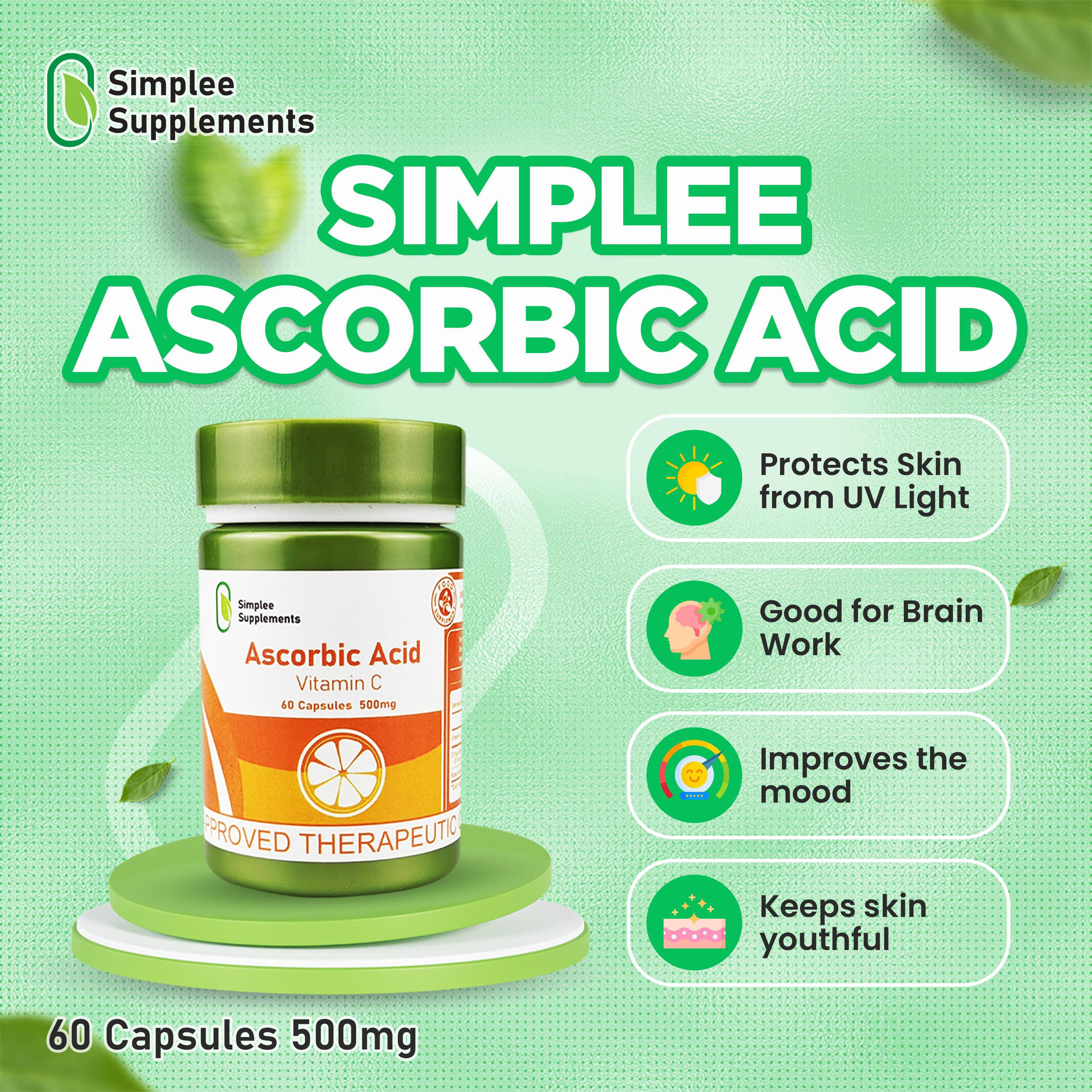 Simplee Ascorbic Acid/Vitamin C Capsule Supplement | Shopee Philippines