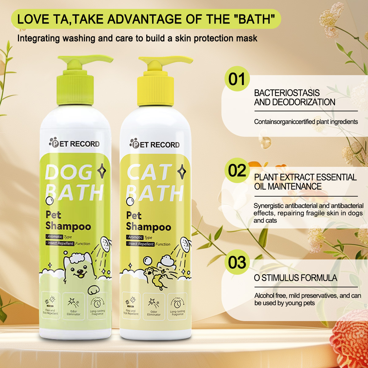 Pet shampoo Common to cats and dogs Dog deodorant shampoo Cat ...