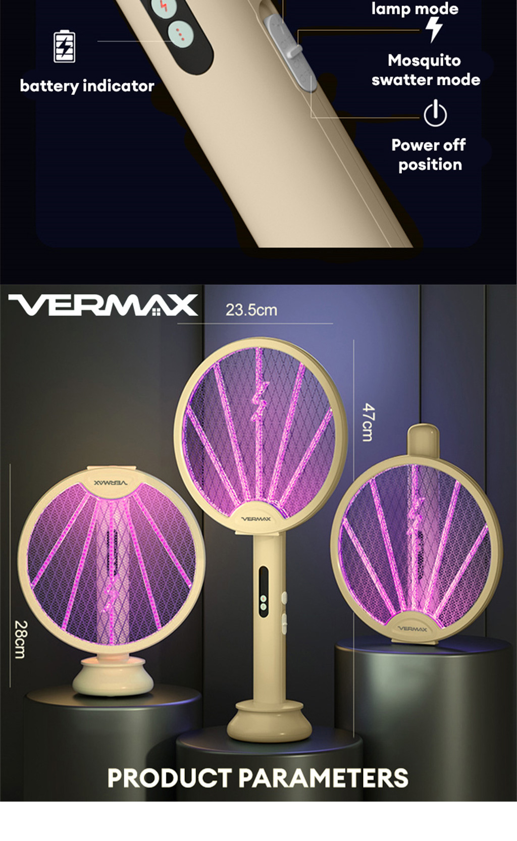 Vermax Electric Mosquito Swatter Pamatay Lamok Voltage Efficiency ...