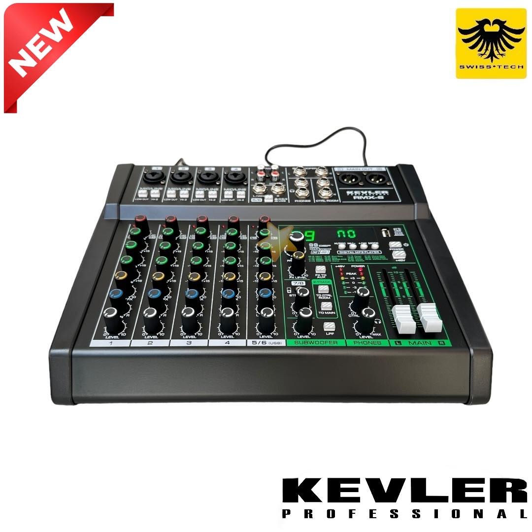 Kevler Professional RMX - 8 8 Channel Compact Mixer with subwoofer out ...