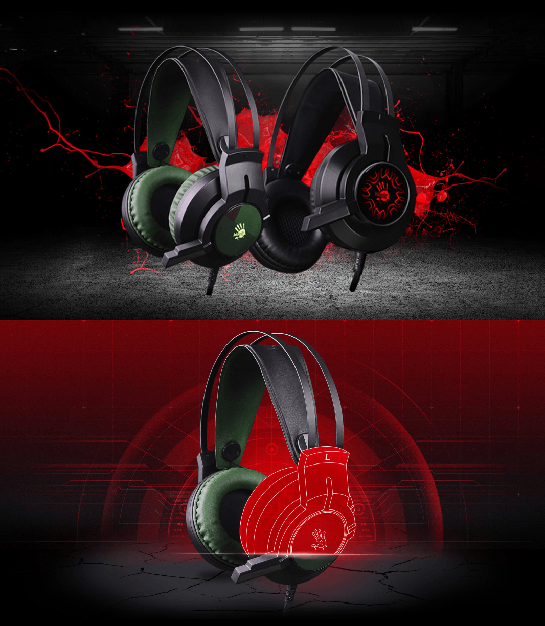 A4Tech Bloody J437 Omni-Directional Noise-Canceling Mic Wired Over Ear ...