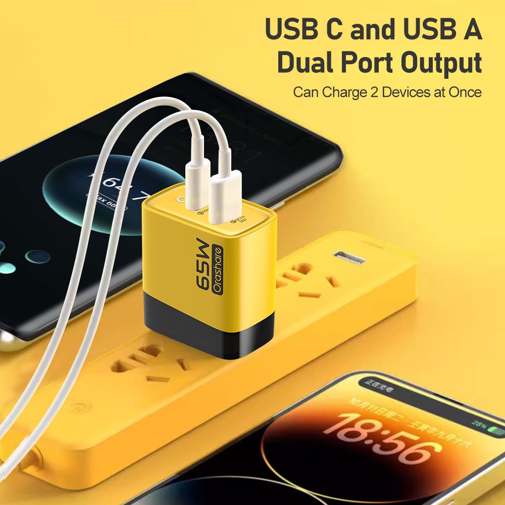 Orashare C65 PD 65W Type C Fast Charger Dual Output Quick Charge ...