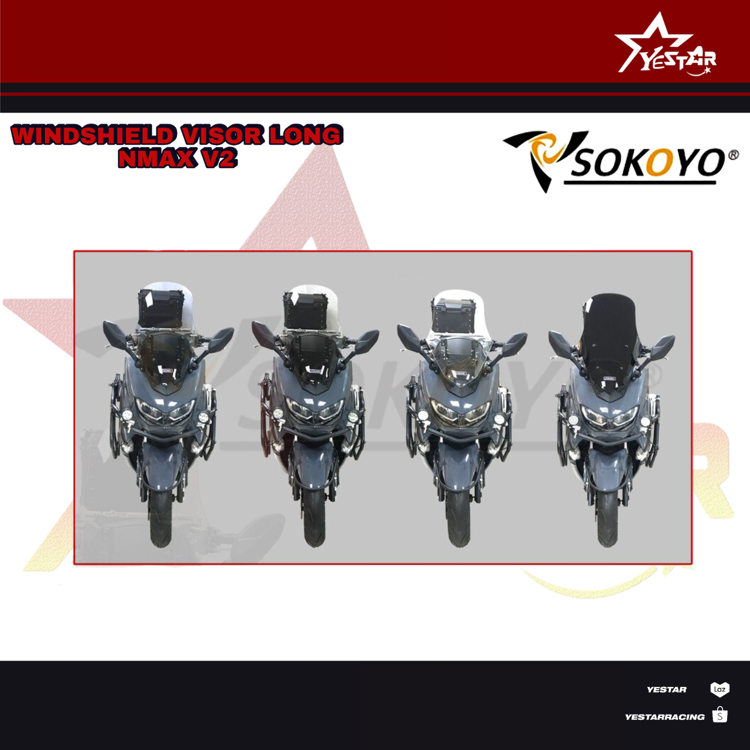 Yestar Visor Yamaha Nmax v2 2020 2021 Windshield Thickness Aerodynamic ...