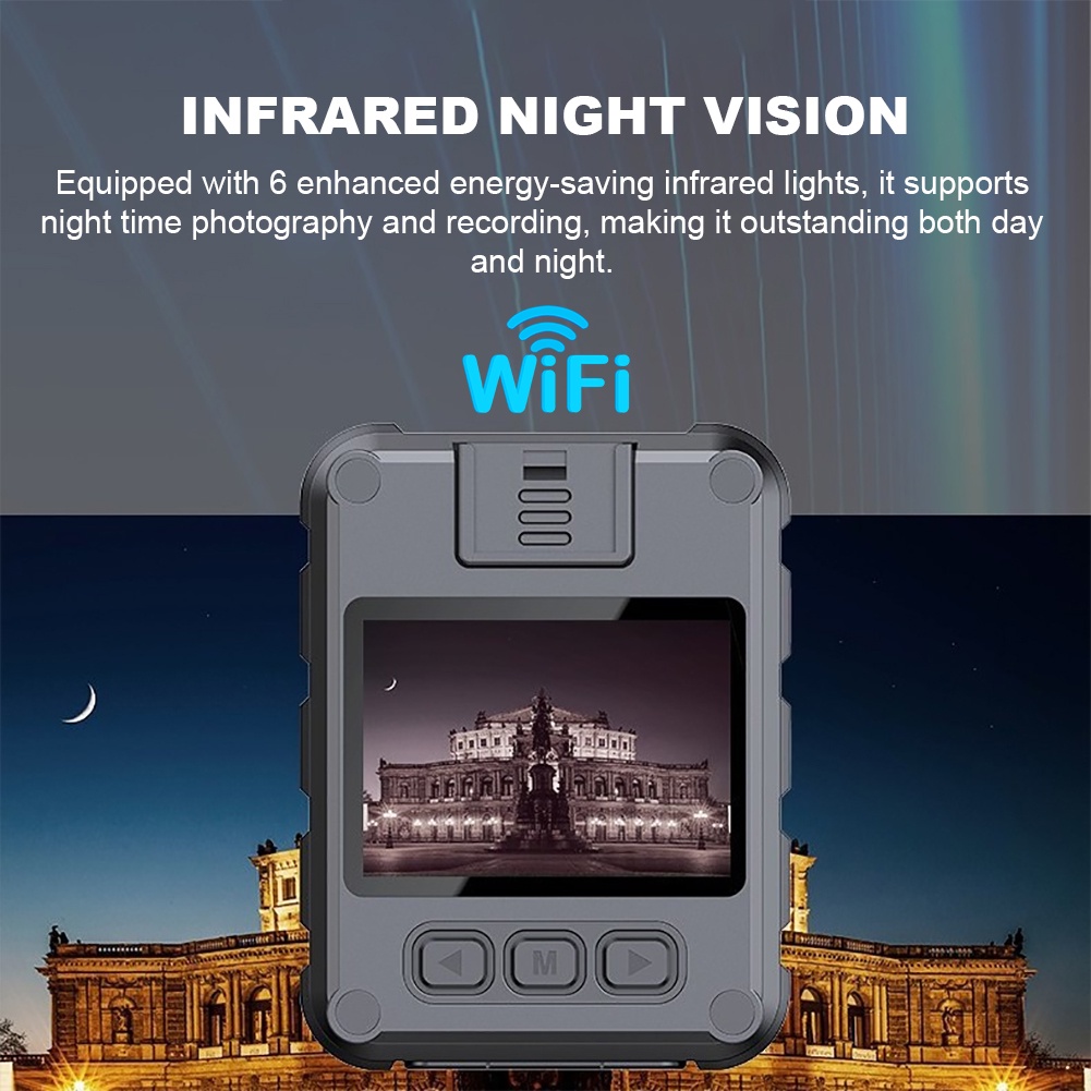 L9 2K HD WIFI Body Camera Infrared Vision Mini Camcorder Video Law ...