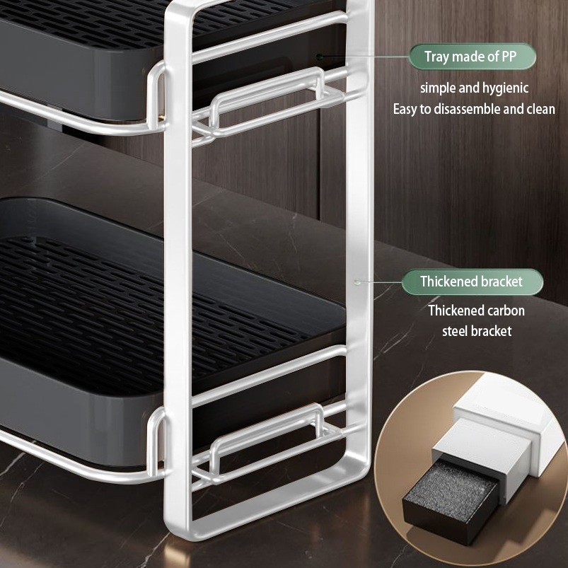 CHIT 1/2 Layers Cup Drying Rack Removable Glass Rack With Drain Tray ...