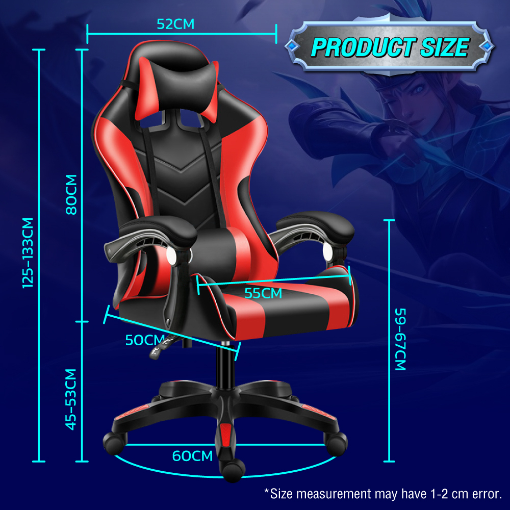 Ergonomic Gaming Chair Computer Chair Leather Adjustment High Back ...