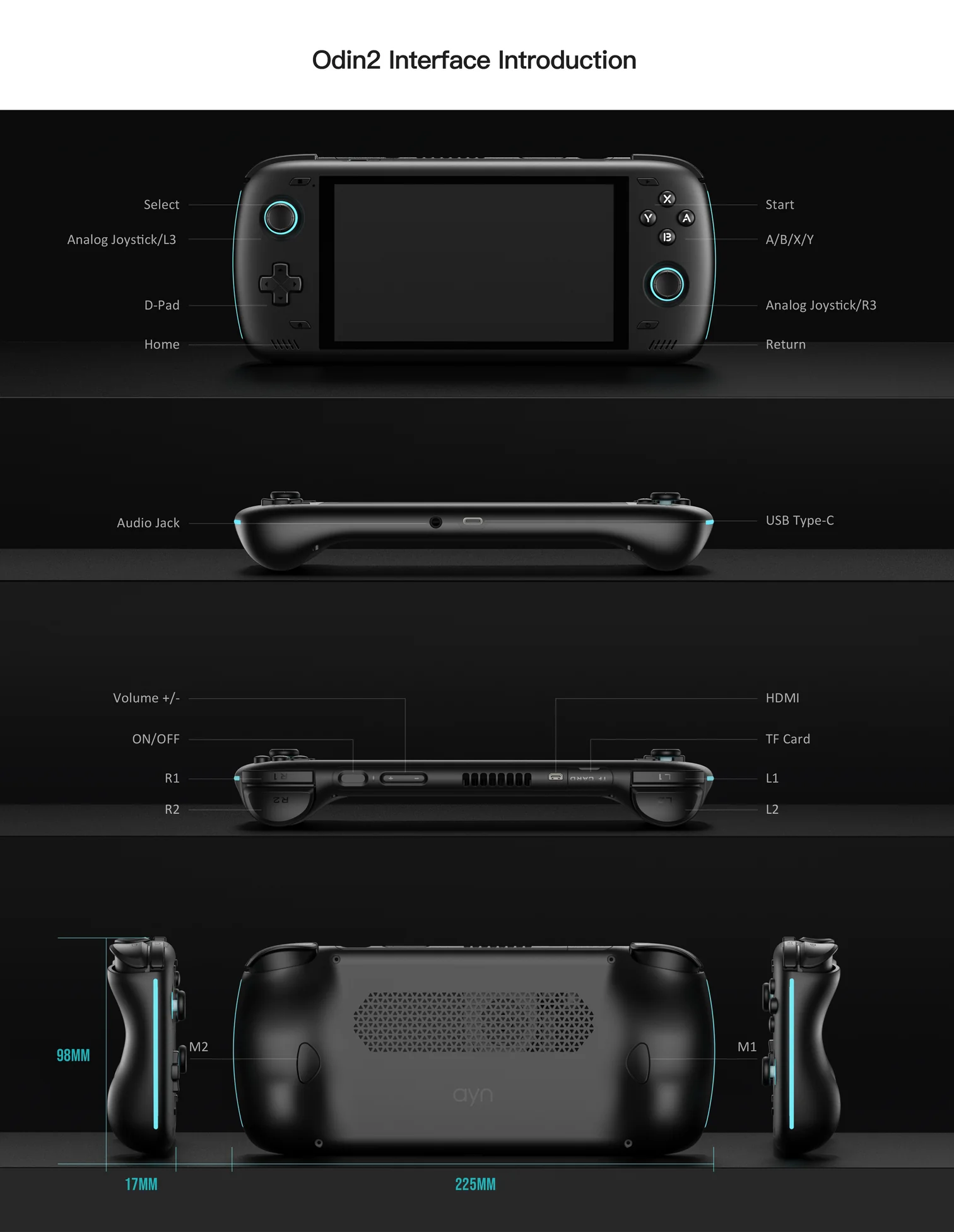 AYN Odin 2 Android Handheld Emulator Android 13 Wifi Bluetooth Portable ...