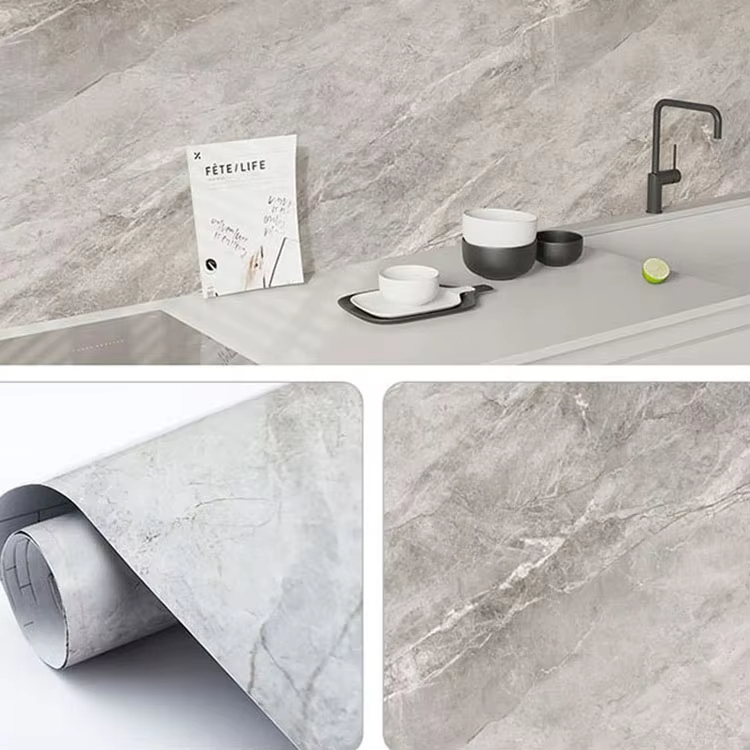 Waterproof Kitchen Sticker Oilproof Marble Design Wallpaper for Sink ...