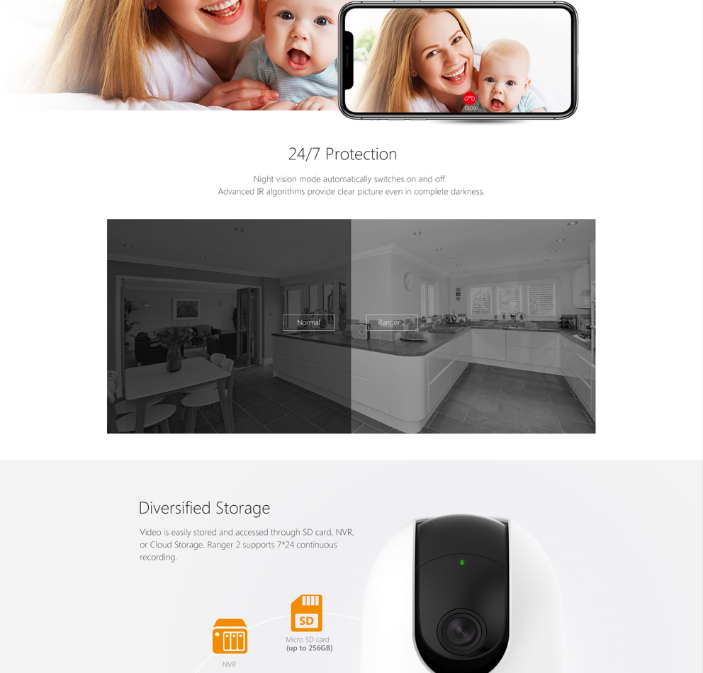 IMOU Ranger 2C 2MP/3MP IP CAM 360 Human Detection Night Vision Baby ...