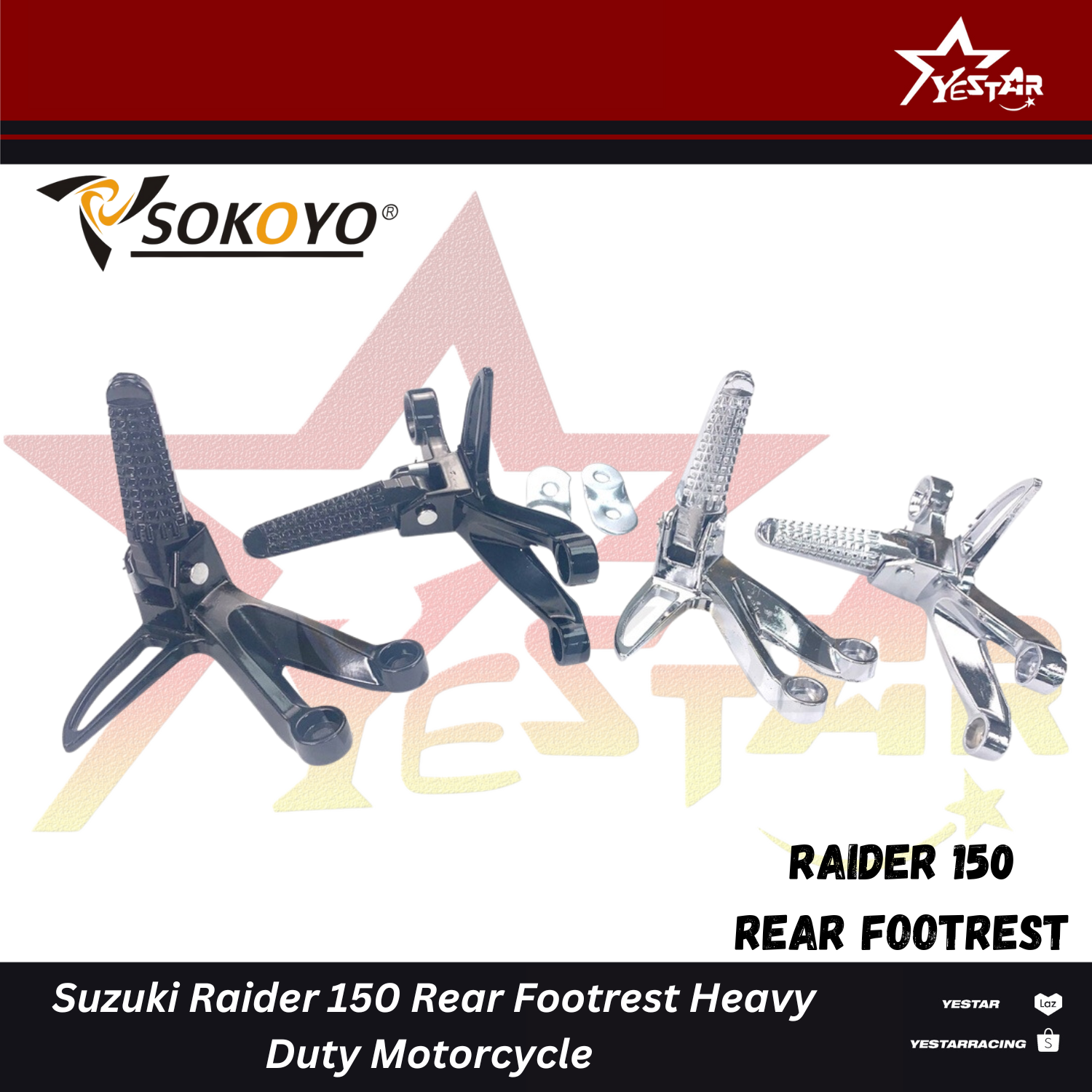 Yestar Racing 1 Set Suzuki Raider 150 Rear Footrest Heavy Duty ...