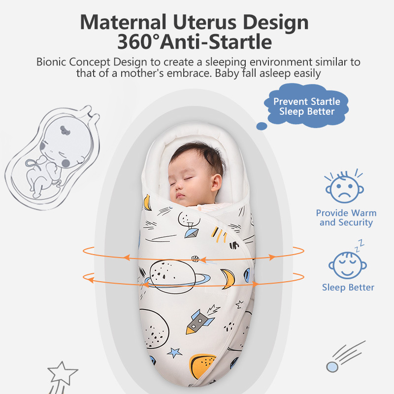 Einmilk Baby Swaddle Baby Wrapper Sleeping Bag with Cap Breathable ...