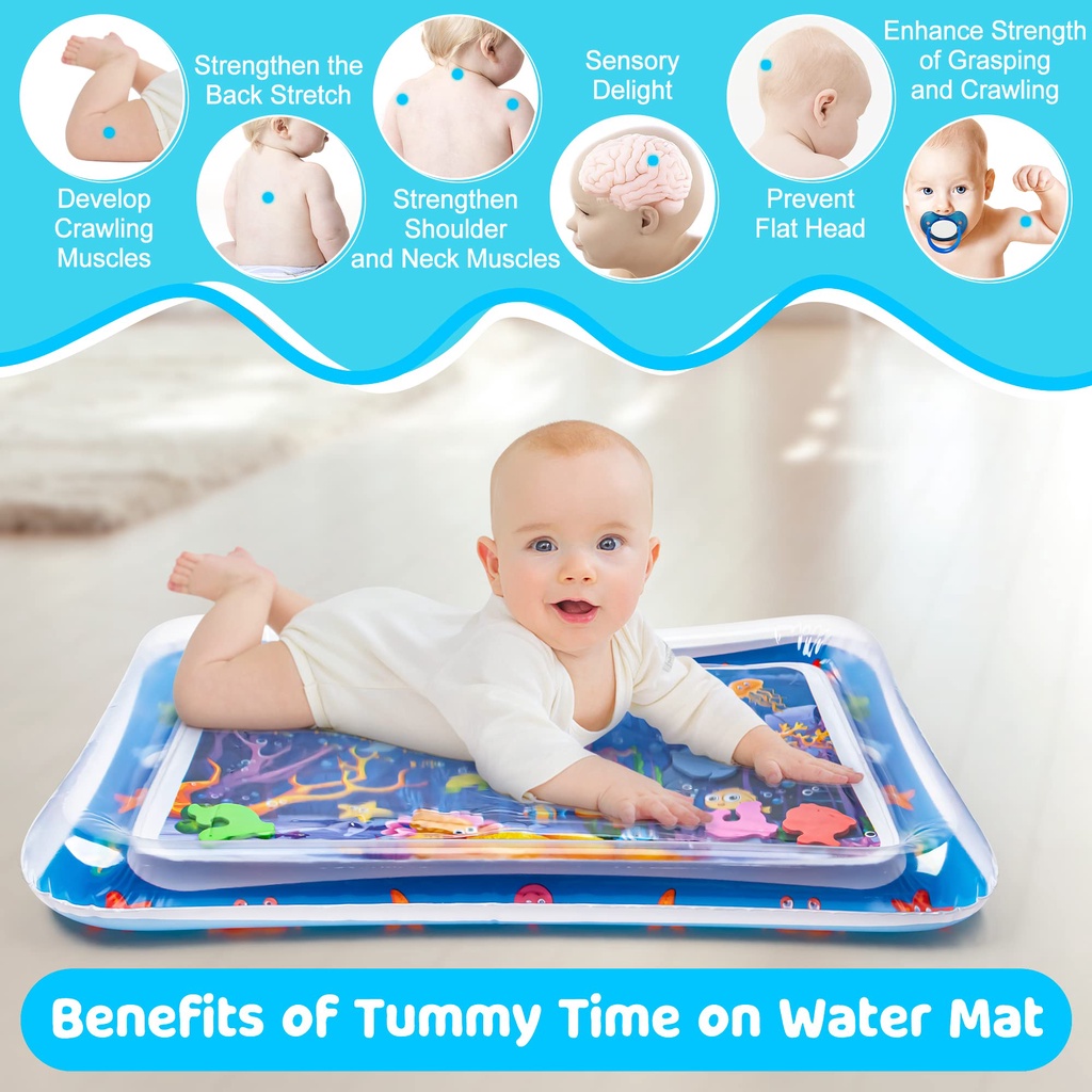 Baby Inflatable Water Play Mat Thicken PVC Toddler Fun Activity Play ...