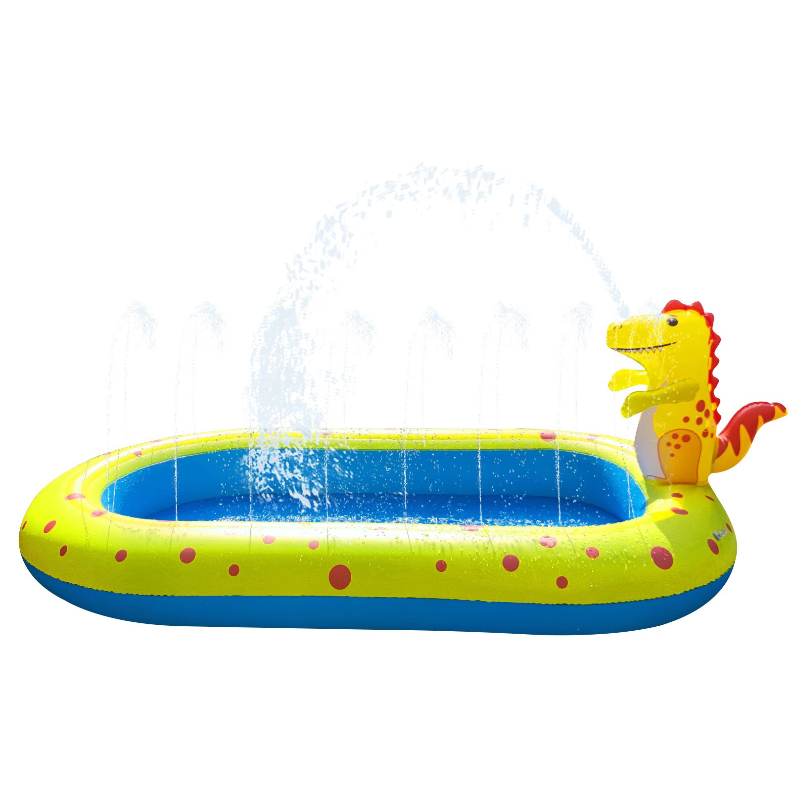 Inflatable Water Play Pool for Kids with Dinosaur Fountain, Outdoor and ...