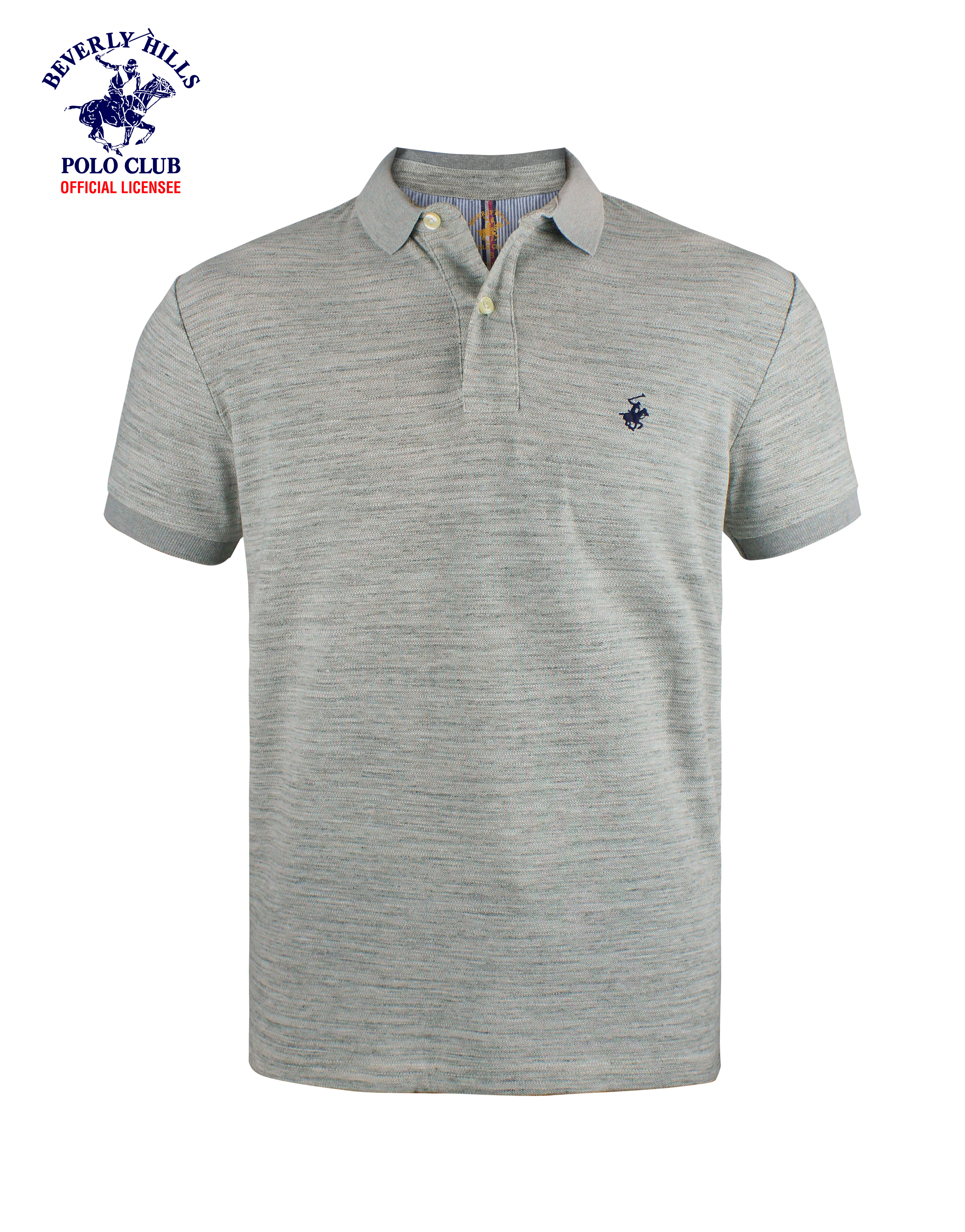 Beverly Hills Polo Club Men's 2-Toned Mixed Yarn Cotton Spandex Pique ...