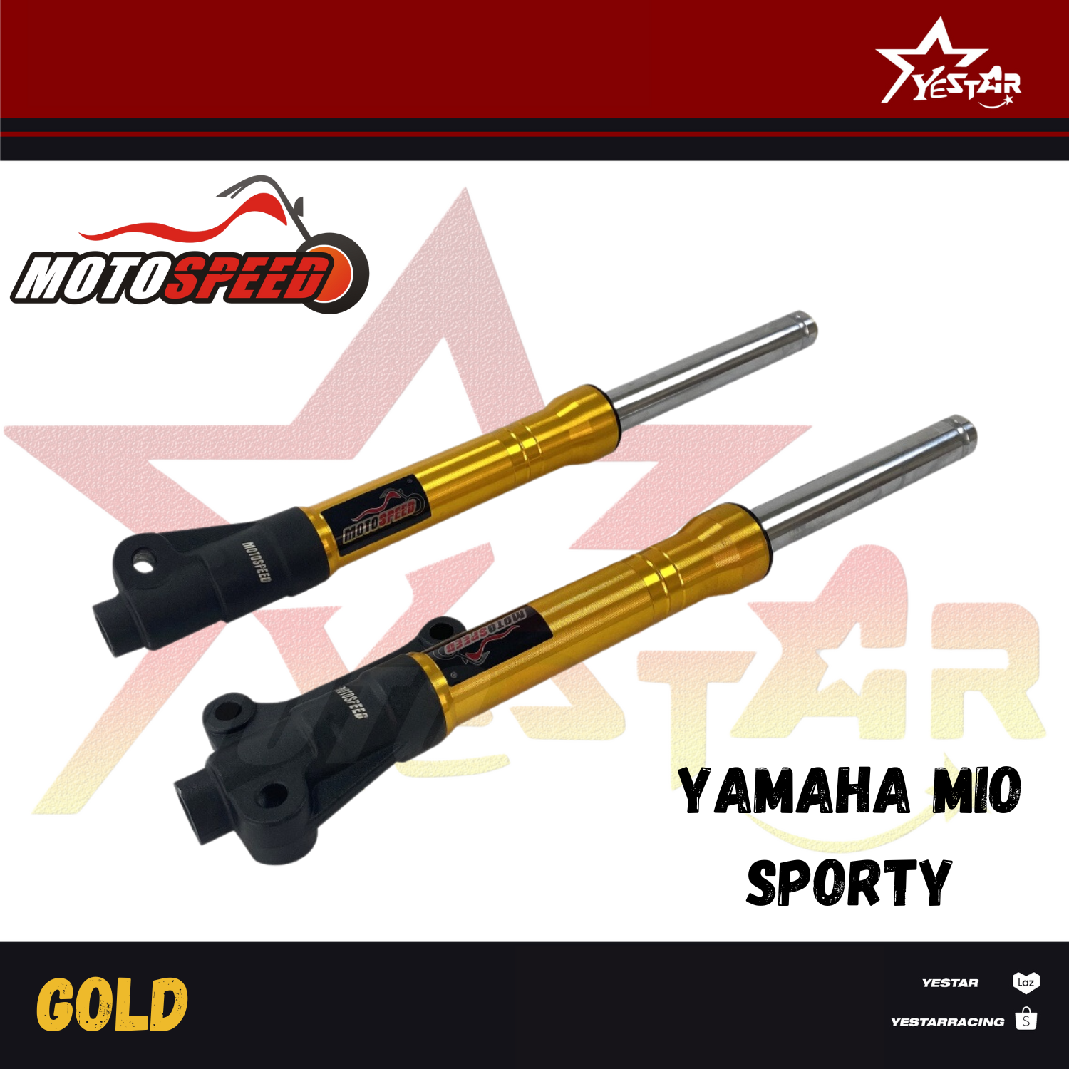 Yestar 1Pair Front Dual Shock For Mio Sporty/Mio i115/ Mio Soulty/Fino ...