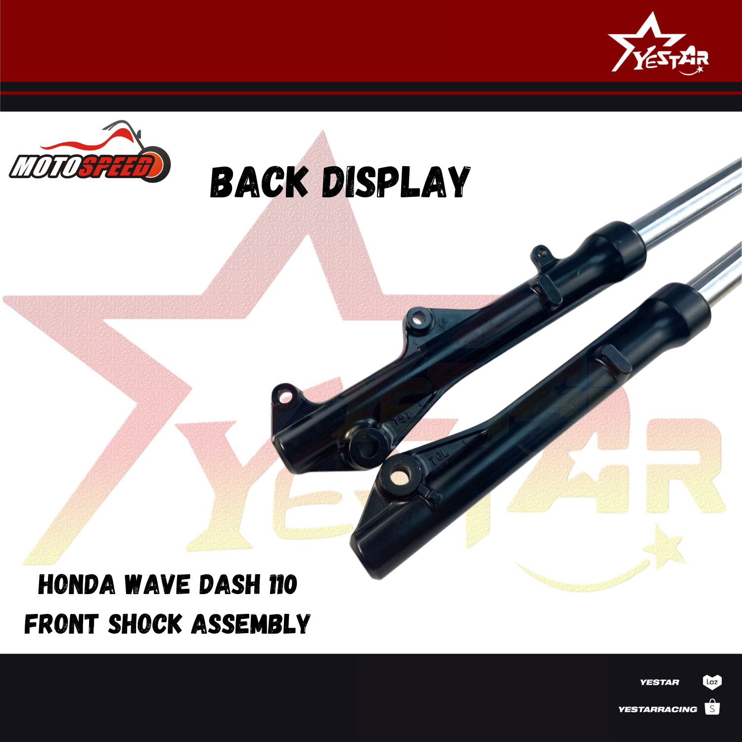 Yestar Racing 1 Pair Front Shock for Honda Click 125i /150i /Beat Fi ...