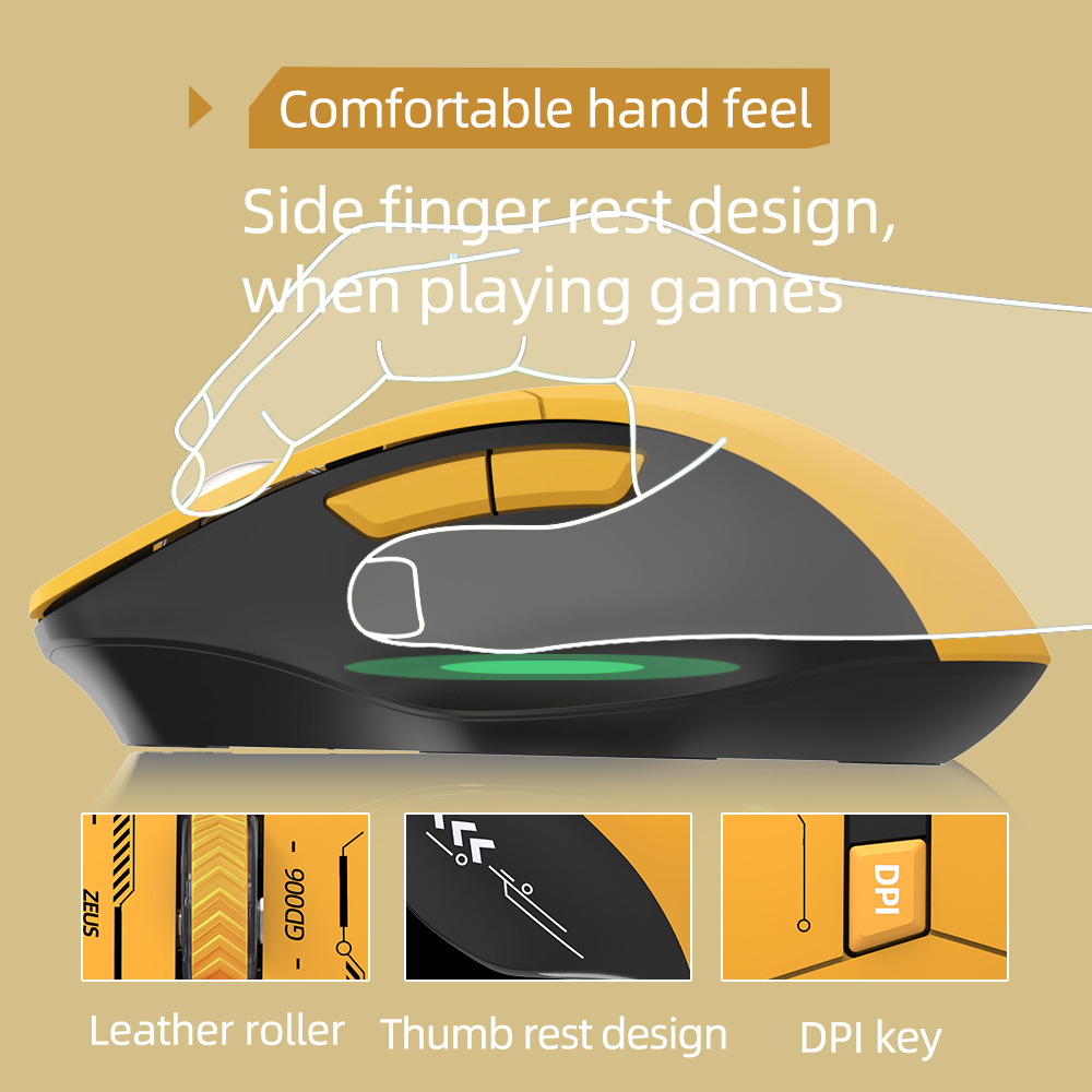 Zeus x Gundam 6-button wireless mouse rechargeable mechanical office ...