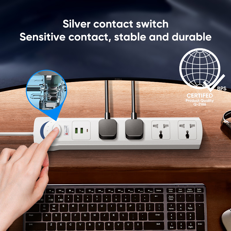 Mitsushi Power Extension Outlets Charger Power Strip Sockets with USB ...