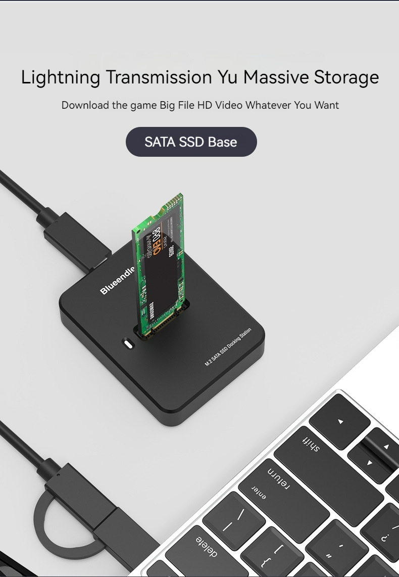 M2 SSD Case NVMe/SATA Enclosure 10Gbps HDD Docking Station M.2 Base Adapter NVMe SSD Dual ...