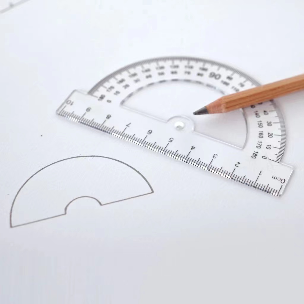Plastic Transparent Ruler Math Drafting Ruler Set Includes Protractor ...