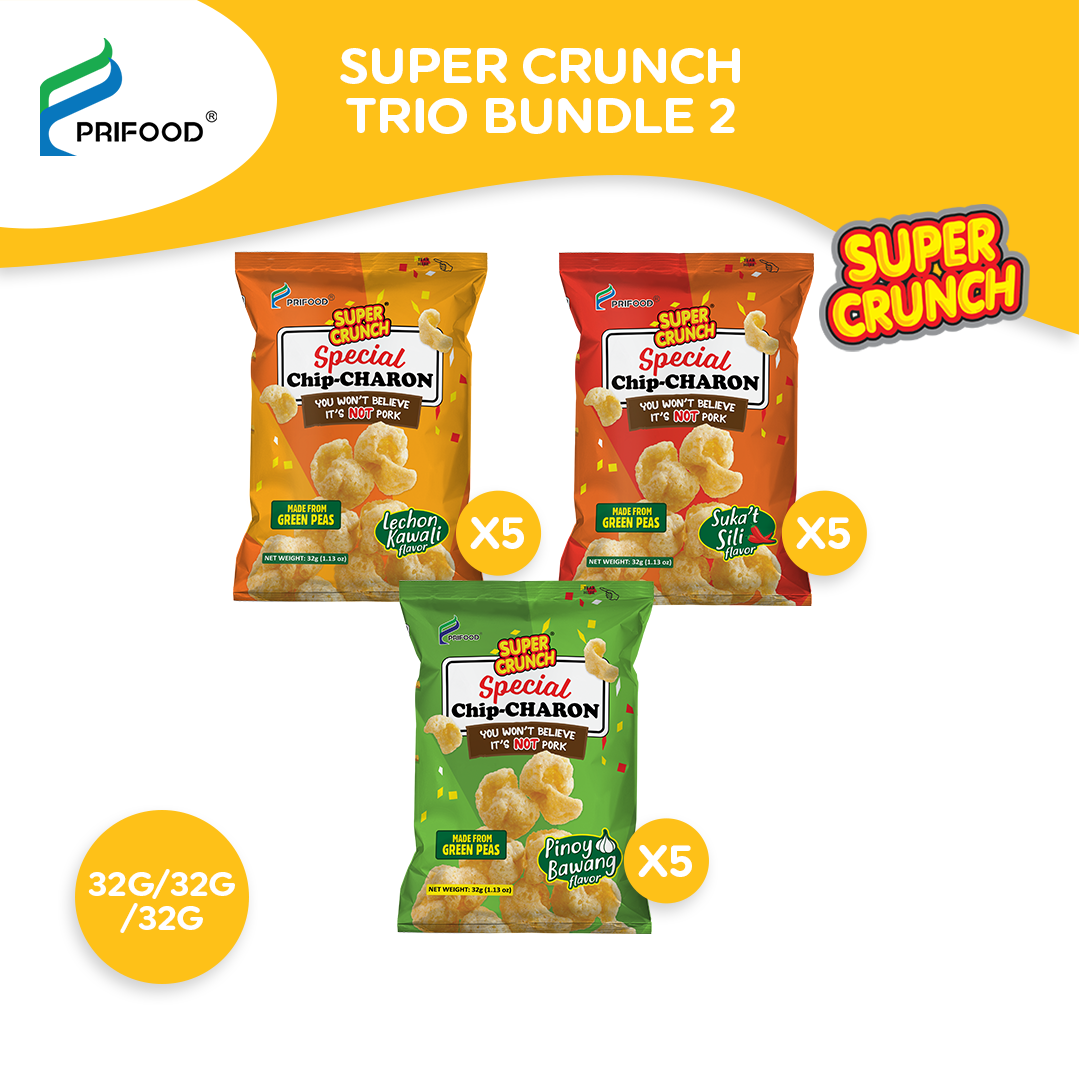 Super Crunch Trio Bundle 2 - 5 Lechon Kawali 32g & 5 Pinoy Bawang 32g ...