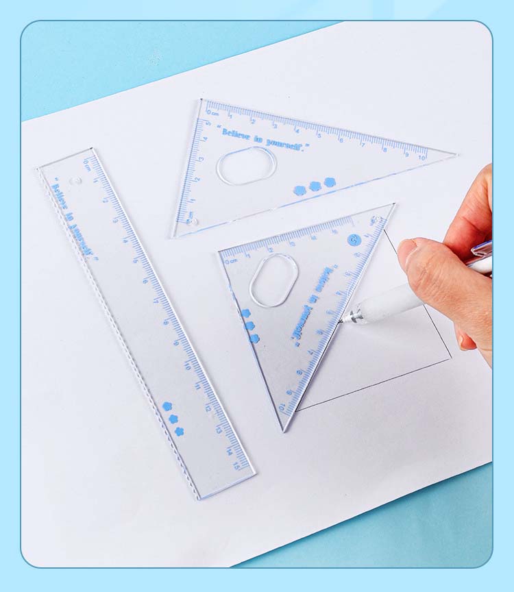 7Pcs/ Set Of Geometric Compass Ruler Set Student Drawing Measurement ...