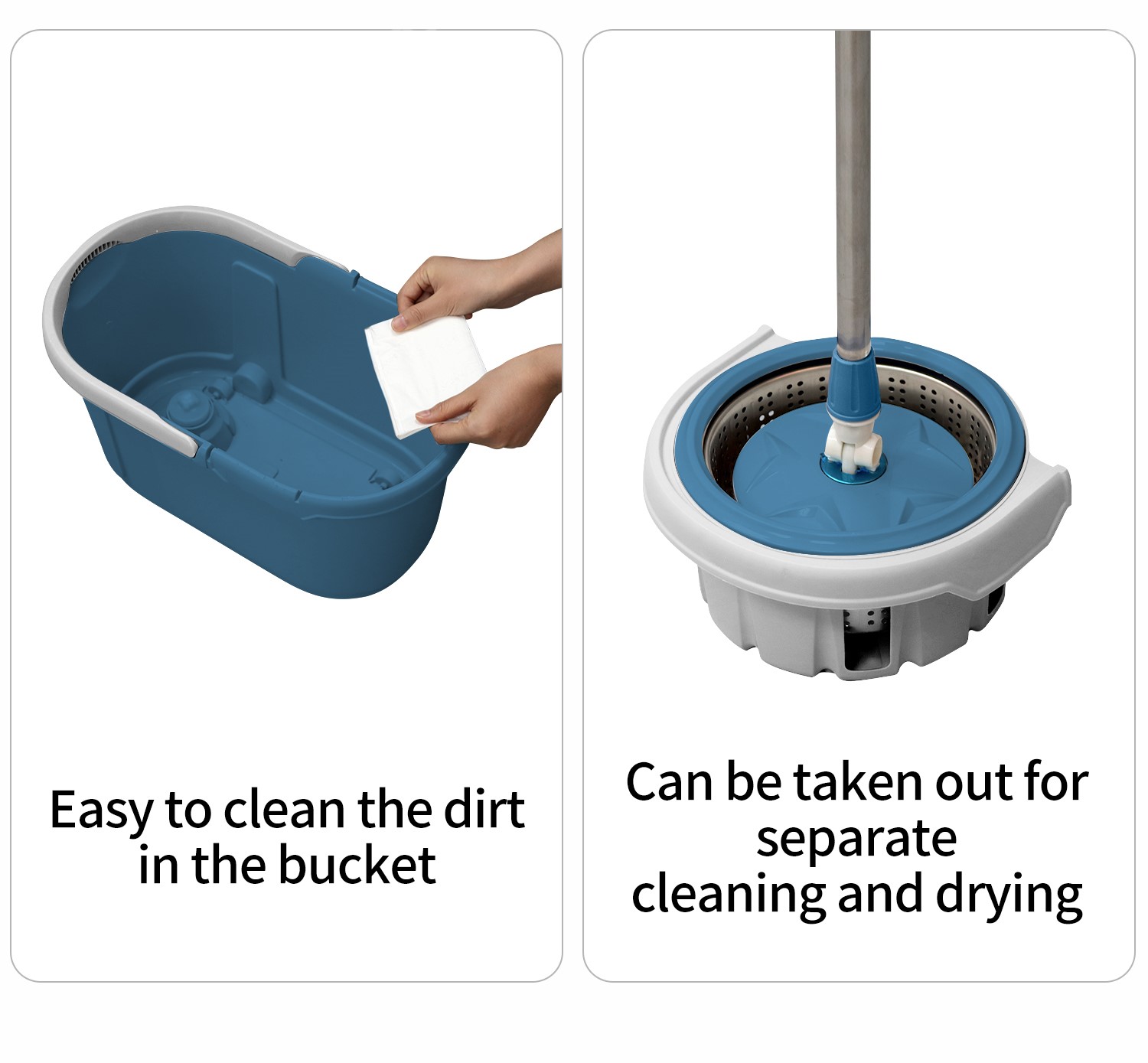 PMOP Mop with Spinner Detachable spin dryer Heavy duty bucket for water ...