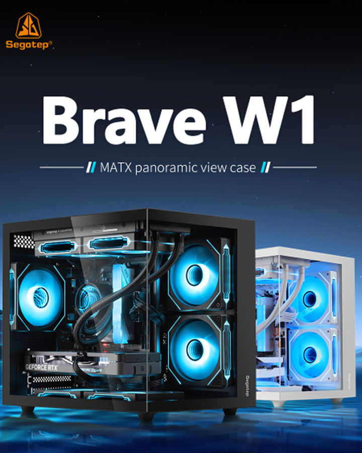 Segotep Brave W1 PC Case with Glass Panel, Panoramic View (Black ...